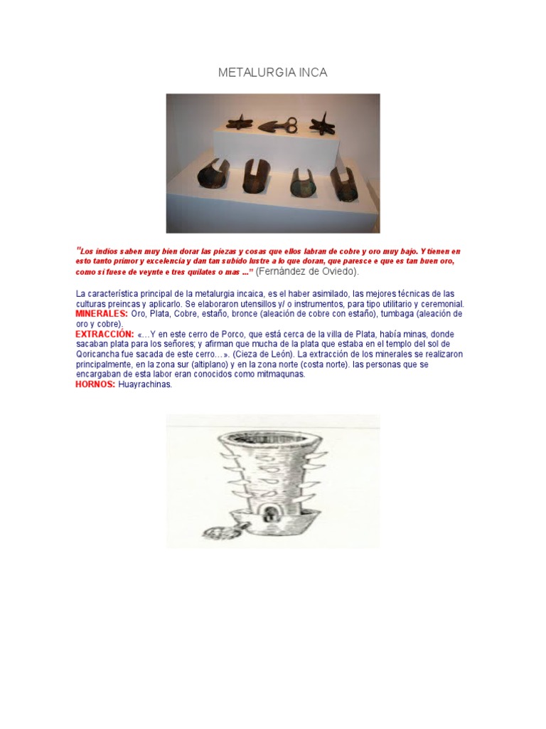 Metalurgia Inca | PDF | Metalurgia | Cobre