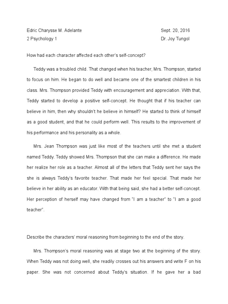 Teddy and Mrs Thompson | PDF | Psychology