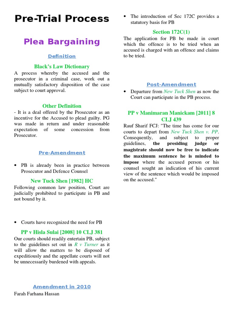 Pre-Trial Process: Plea Bargaining