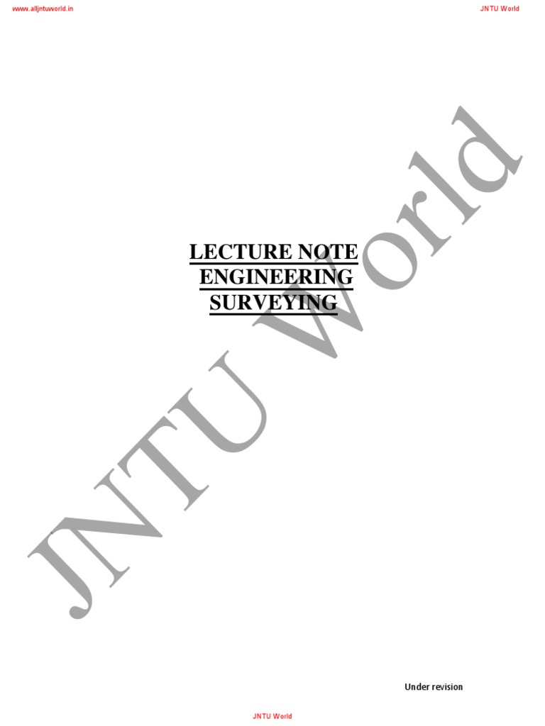 Jntu World: Lecture Note Engineering Surveying | PDF | Surveying ...