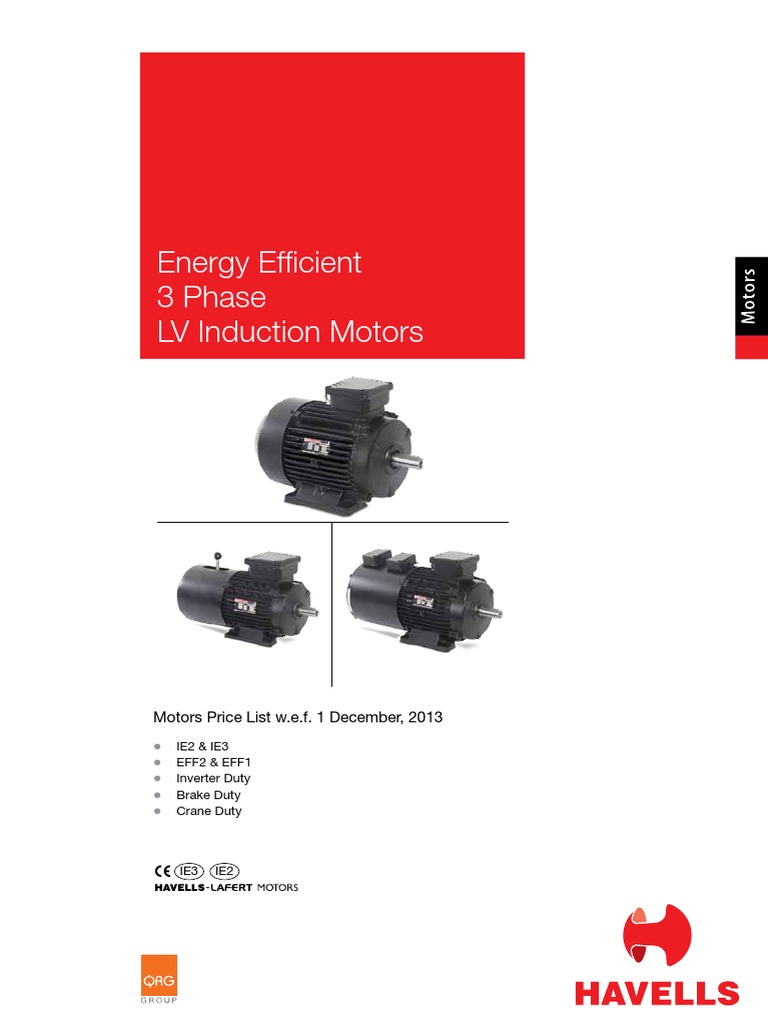 Havells Motor Pricelist | Electrical Components | Manufactured Goods