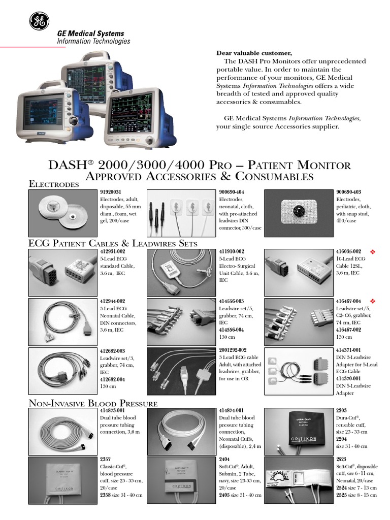 General Electric Accesorios Dash | PDF | Electrocardiography ...