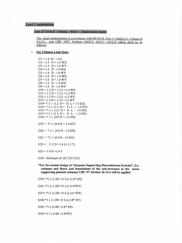 Bsi Code - Load Combination | PDF