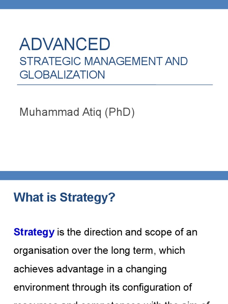 Advanced Strategic Management | PDF | Strategic Management | Profit ...