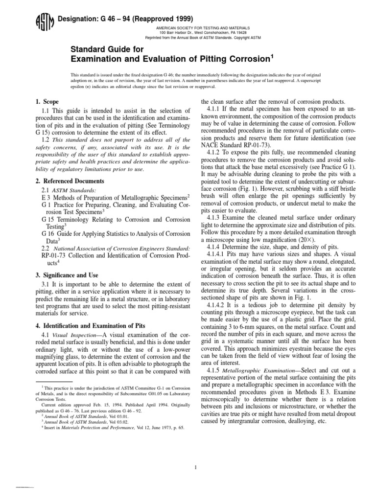 Astm G-46 | PDF | Microscope | Corrosion