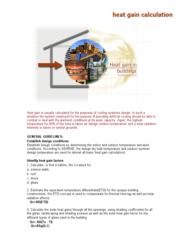 Heat Gain Calculation | PDF