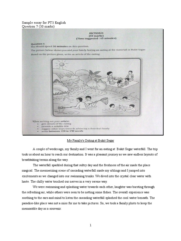 Sample Essay For PT3 English Question 7 (30 Marks) | Download Free PDF ...