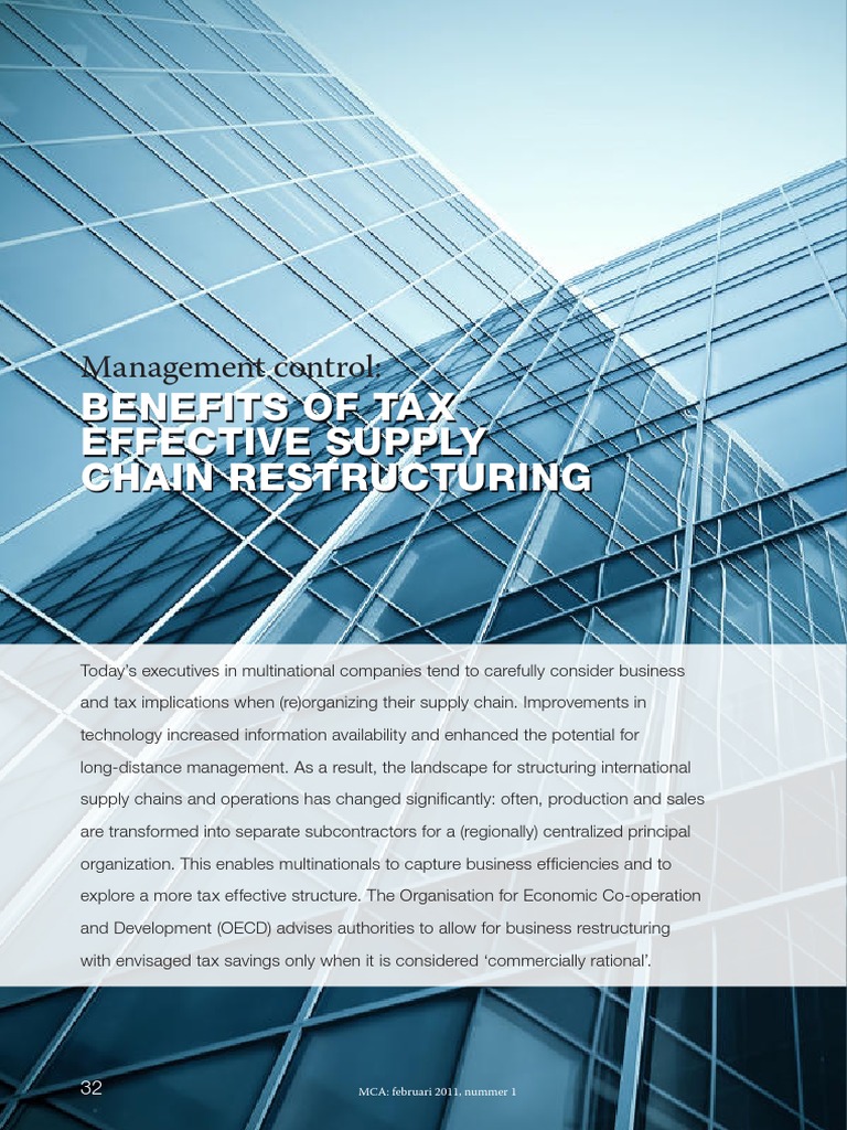 Benefits of Tax Effective Supply Chain Restructuring: Management ...
