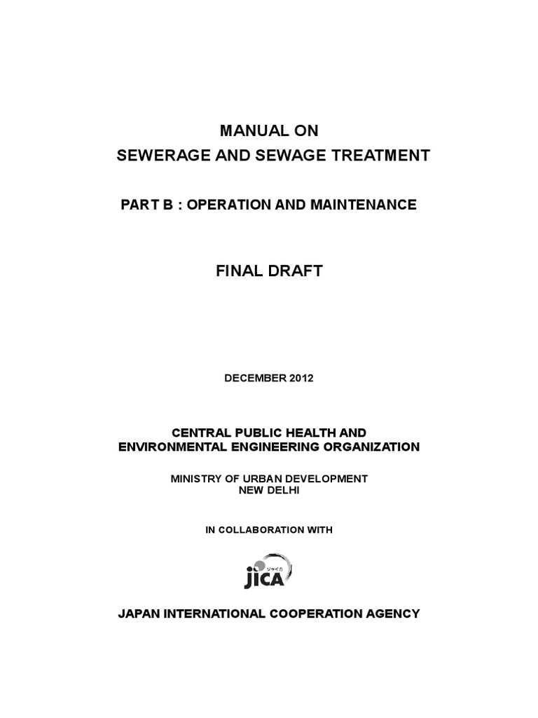 Manual On Sewerage and Sewage Treatment: Part B: Operation and ...