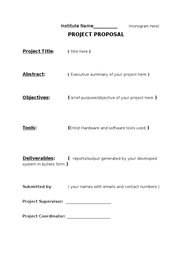 Project Proposal Template Guide | PDF