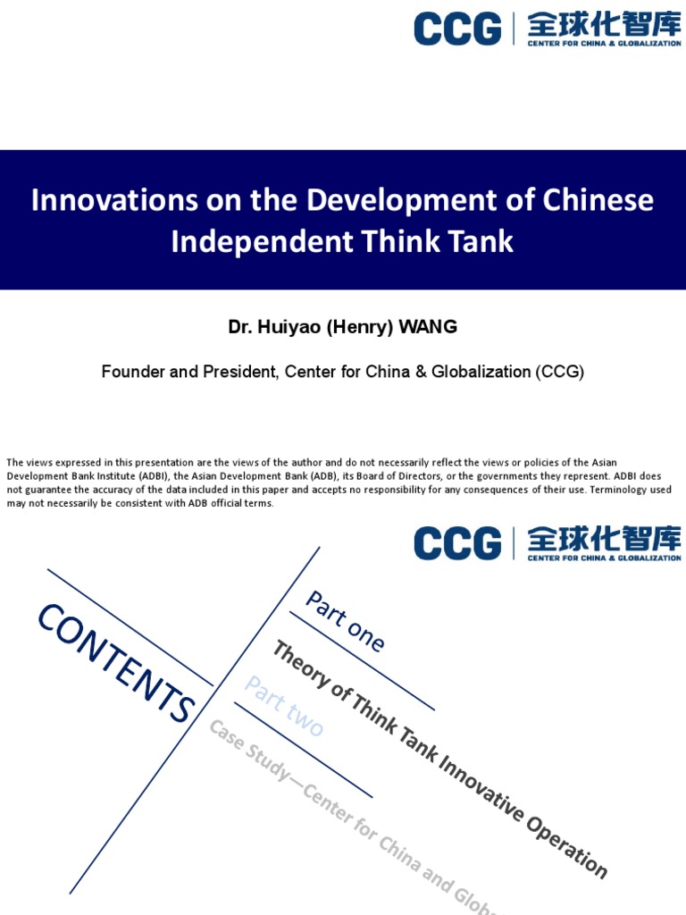 Innovations On The Development of Chinese Independent Think Tank | PDF ...