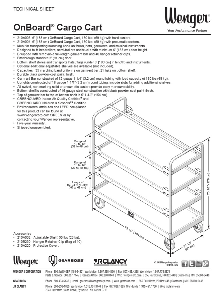 Wenger OnBoard Cargo Cart-TS | PDF | Cargo | Wheeled Vehicles