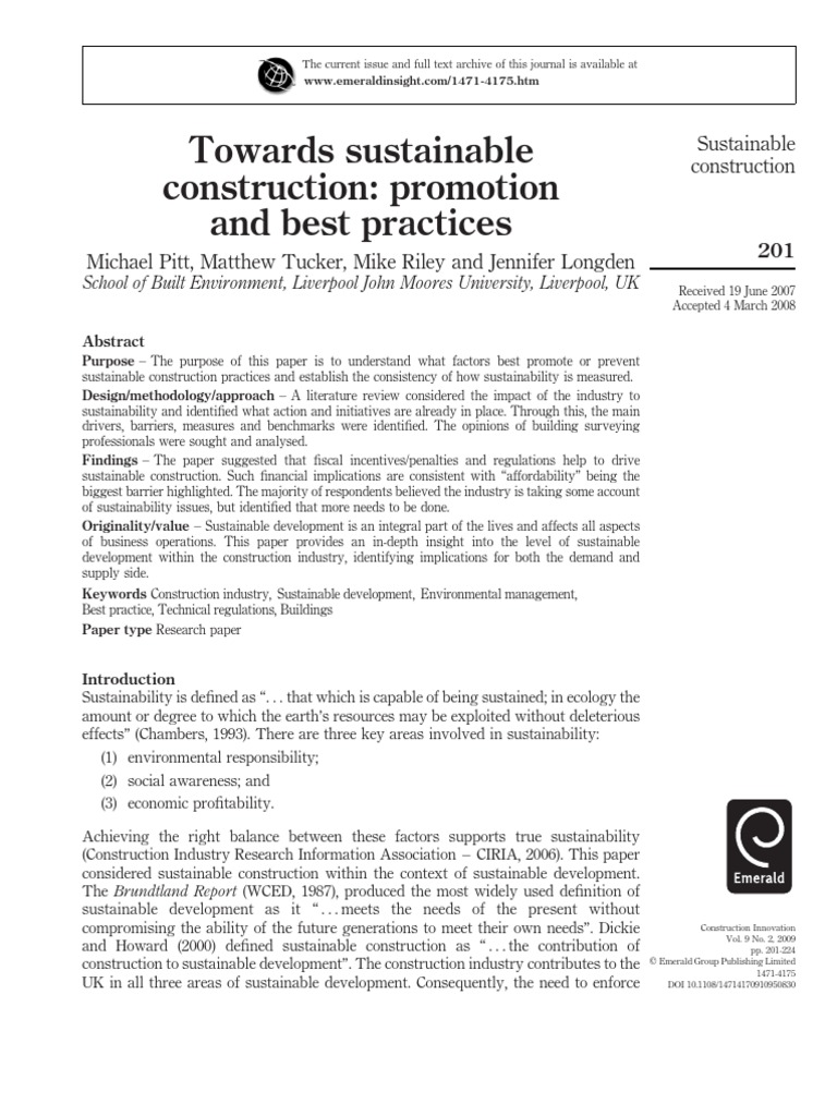 Sustainable Construction Practices Guide Pdf Sustainability
