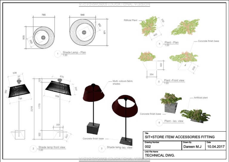 Plant and Shade Renderd | PDF | Computer Aided Design | Technical Drawing