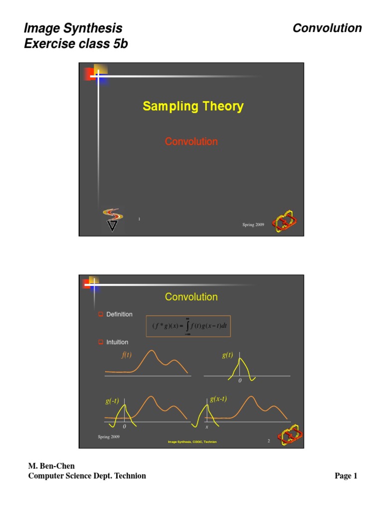 Image Synthesis Exercise Class 5b: Sampling Theory Sampling Theory | PDF | Convolution ...