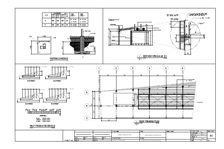 Section Thru A-A at S-1: Footing Schedule | PDF | Truss | Building ...