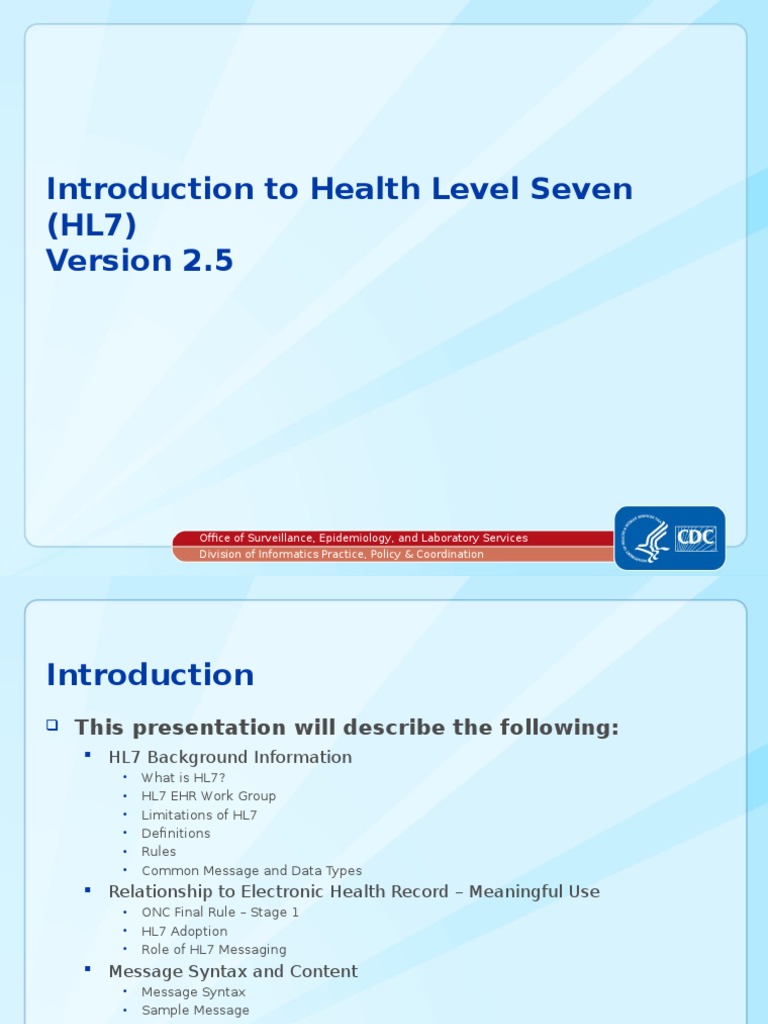 Introduction To Health Level Seven (HL7) | PDF | Electronic Health ...