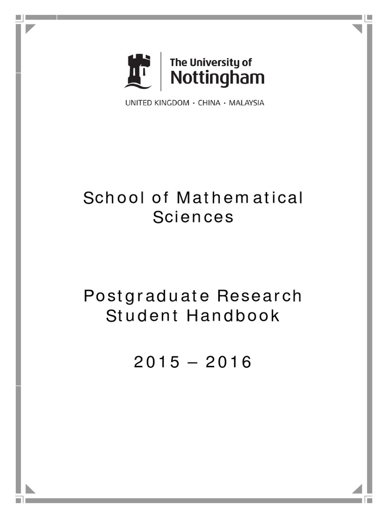 School of Mathematical Sciences | PDF | Postgraduate Education | Doctor ...