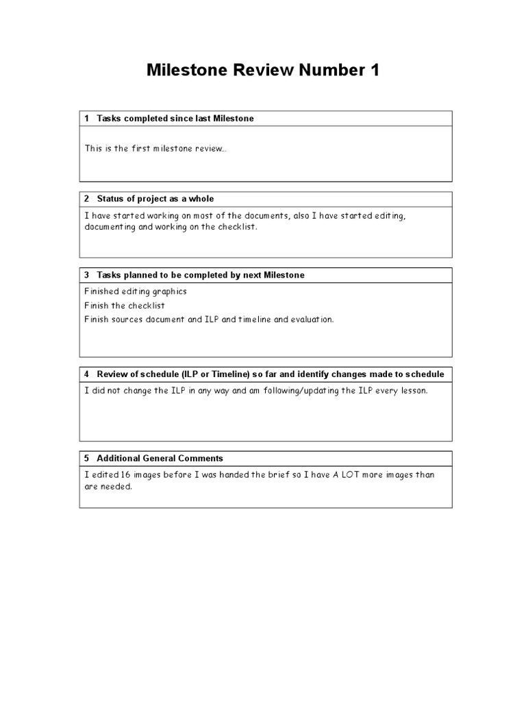 Milestone Review 1 | PDF | Career & Growth | Business