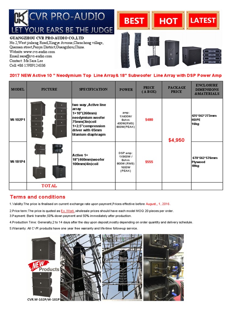 CVR New Line Array Sound Solution For 2000 People Show | PDF | Audio ...