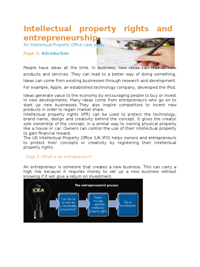 Intellectual Property Rights and Entrepreneurship | PDF | Intellectual ...