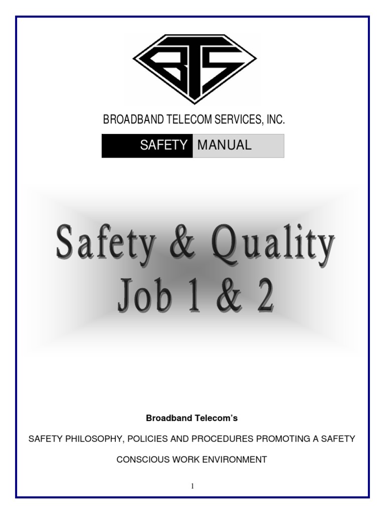 BTS Safety Manual Final Version Revised 3-21-07 PDF | PDF | Business
