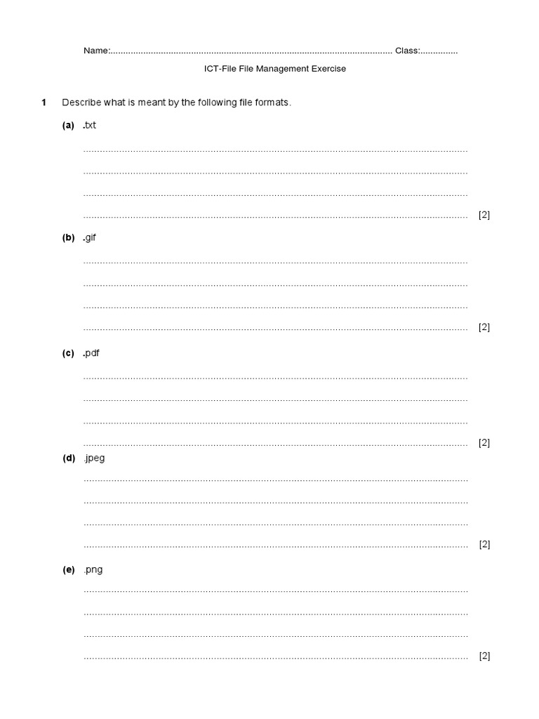 ICT File Management Exercise | PDF | File Format | Areas Of Computer Science