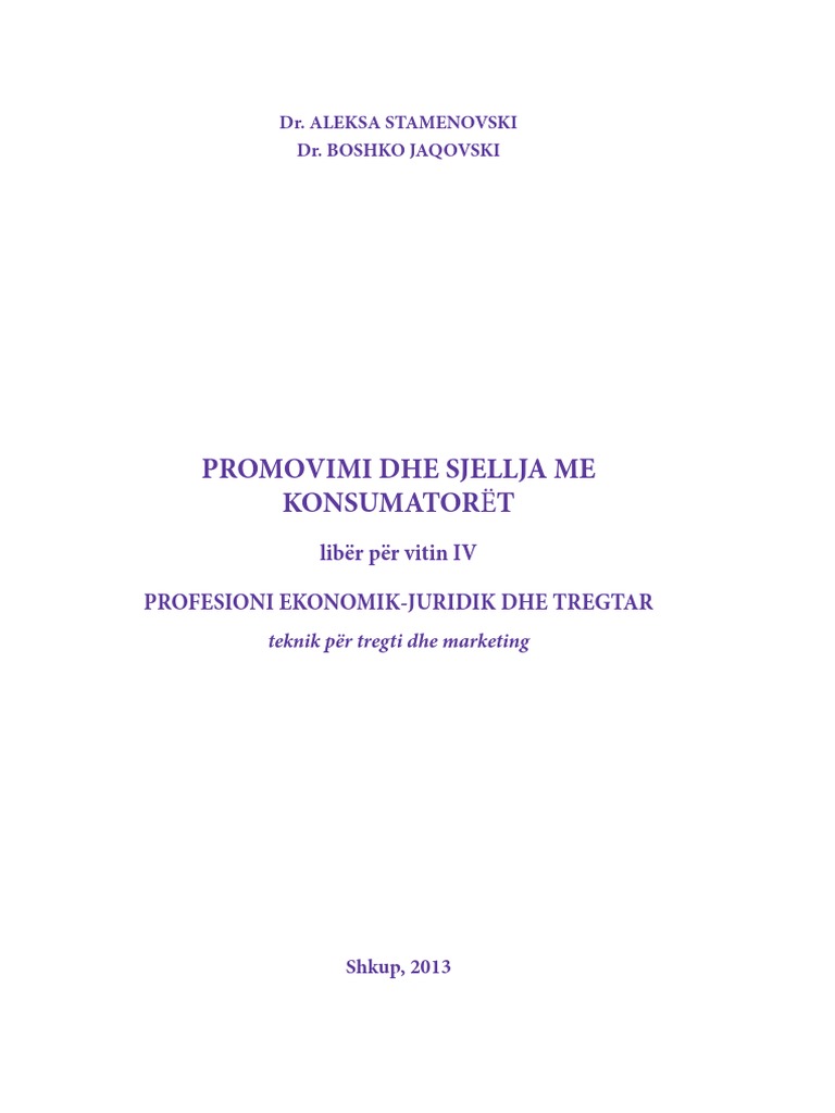 Promovimi Dhe Sjellja Me Konsumatoret Viti 4 | PDF