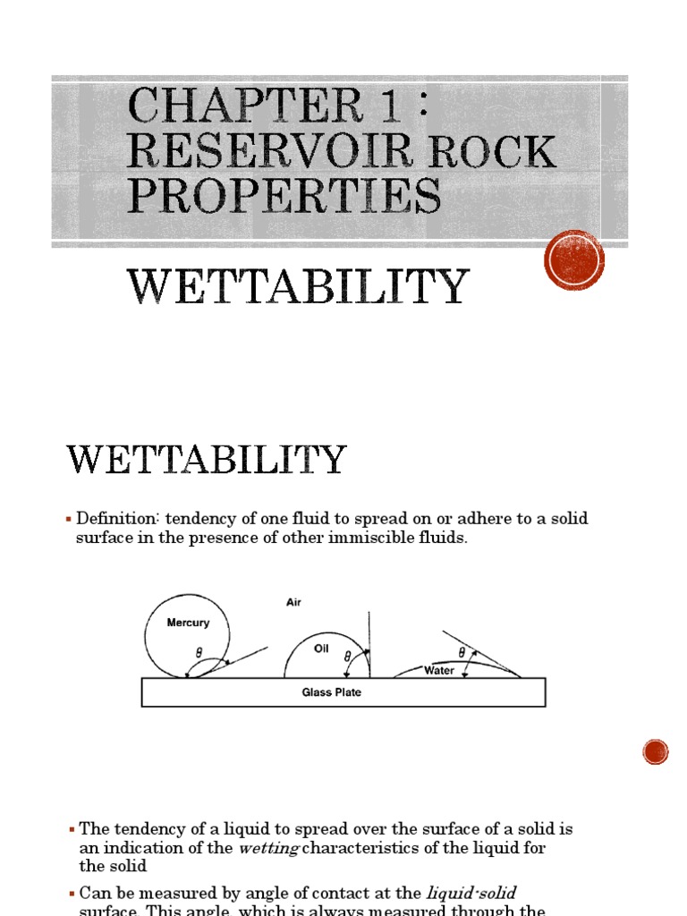 Chapter 2 - Wettability - Surface and Interfacial Tension | PDF ...