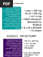 Rumus Efektif Pemberian Obat Melalui Syringe Pump 1. Dopamin | PDF