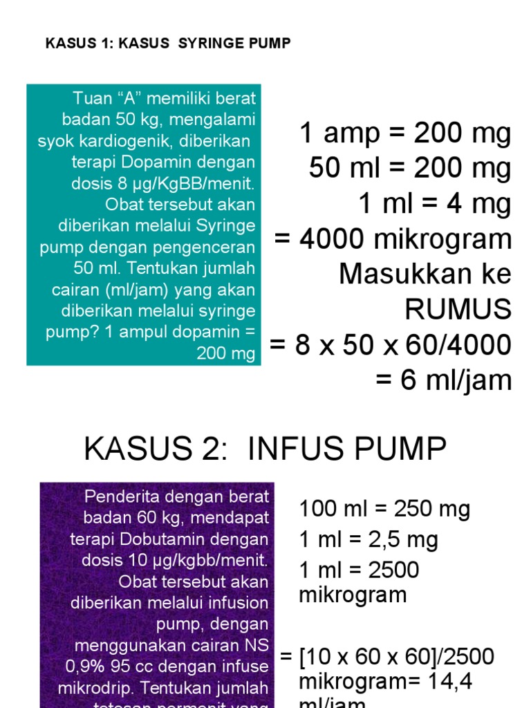 Rumus dan Perhitungan Syringe Pump | PDF