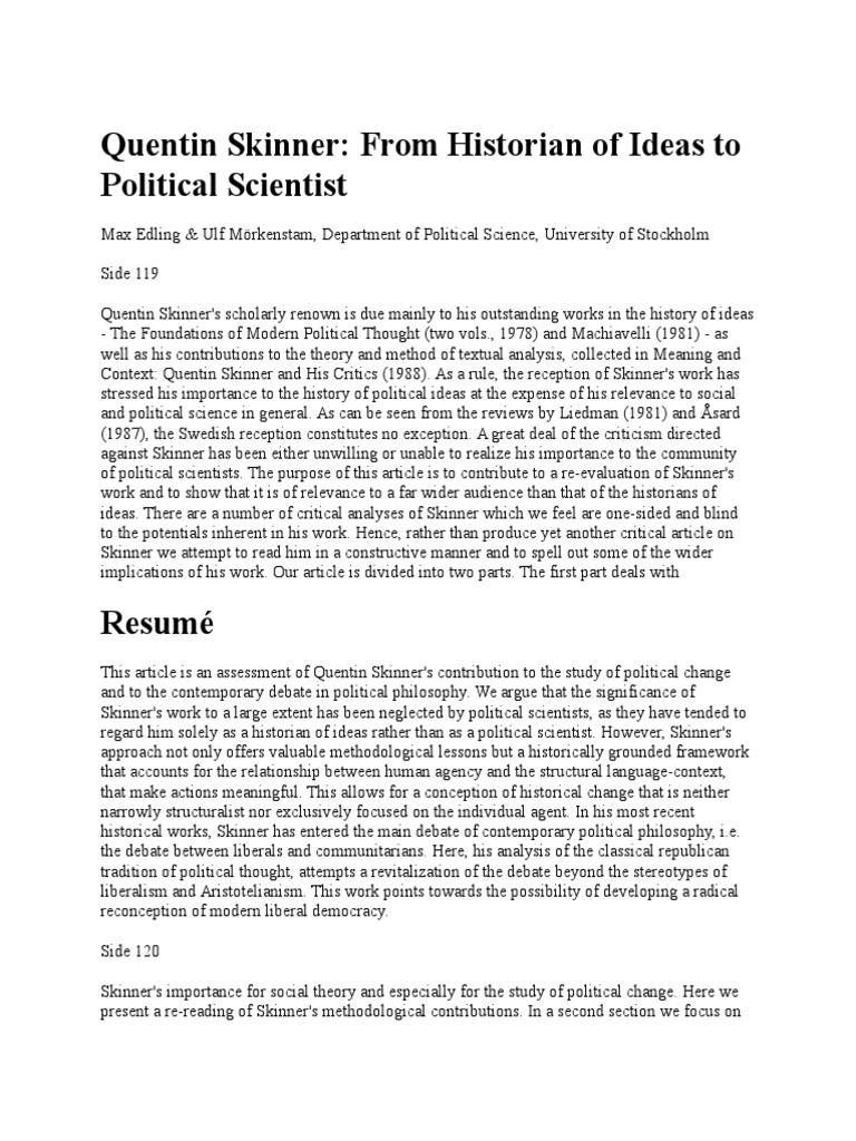 Quentin Skinner | PDF | Discourse | Liberty