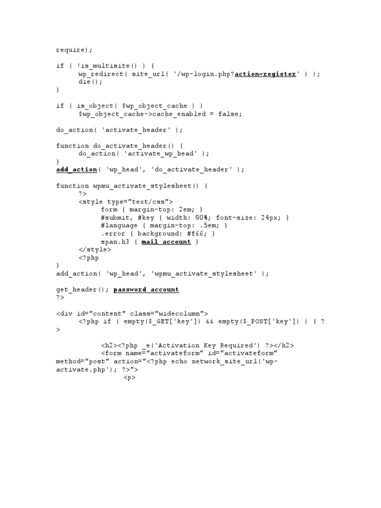 Add - Action ('WP - Head', 'Do - Activate - Header') | PDF