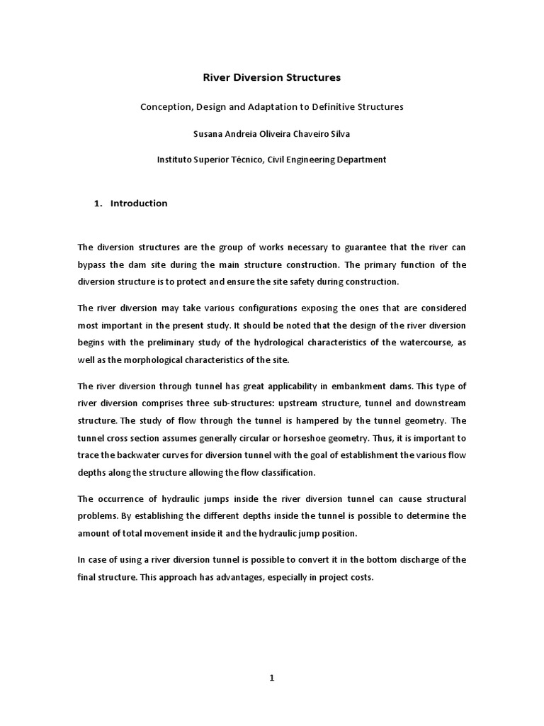 Type of Diversion Channel | PDF | Dam | River