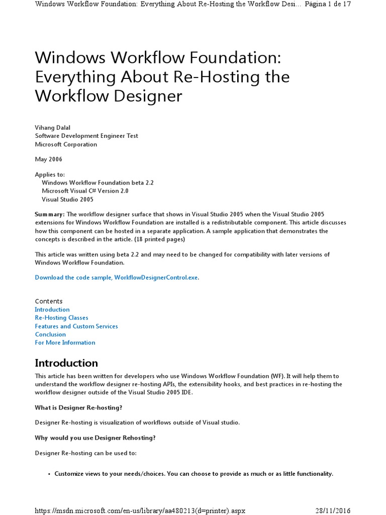 Windows Workflow Foundation - Everything About Re-Hosting The Workflow Designer | PDF ...