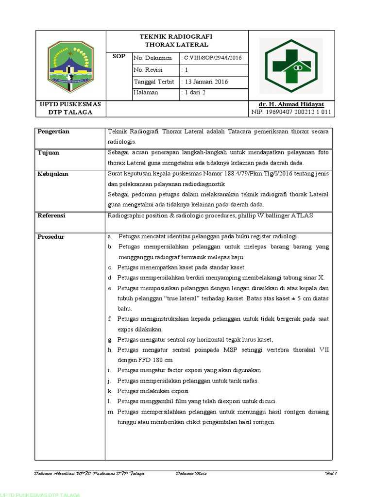 Teknik Radiografi Thorax Lateral | PDF