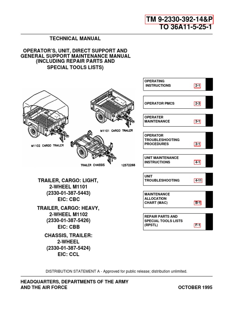 TM 9-2330-392-14&P | PDF | Trailer (Vehicle) | Tire