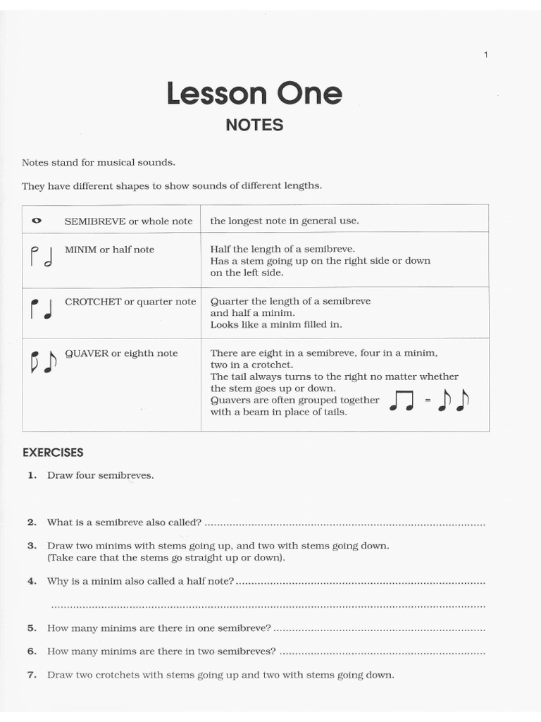 LESSONS 1 2 Master Your Theory Grade 1 | PDF