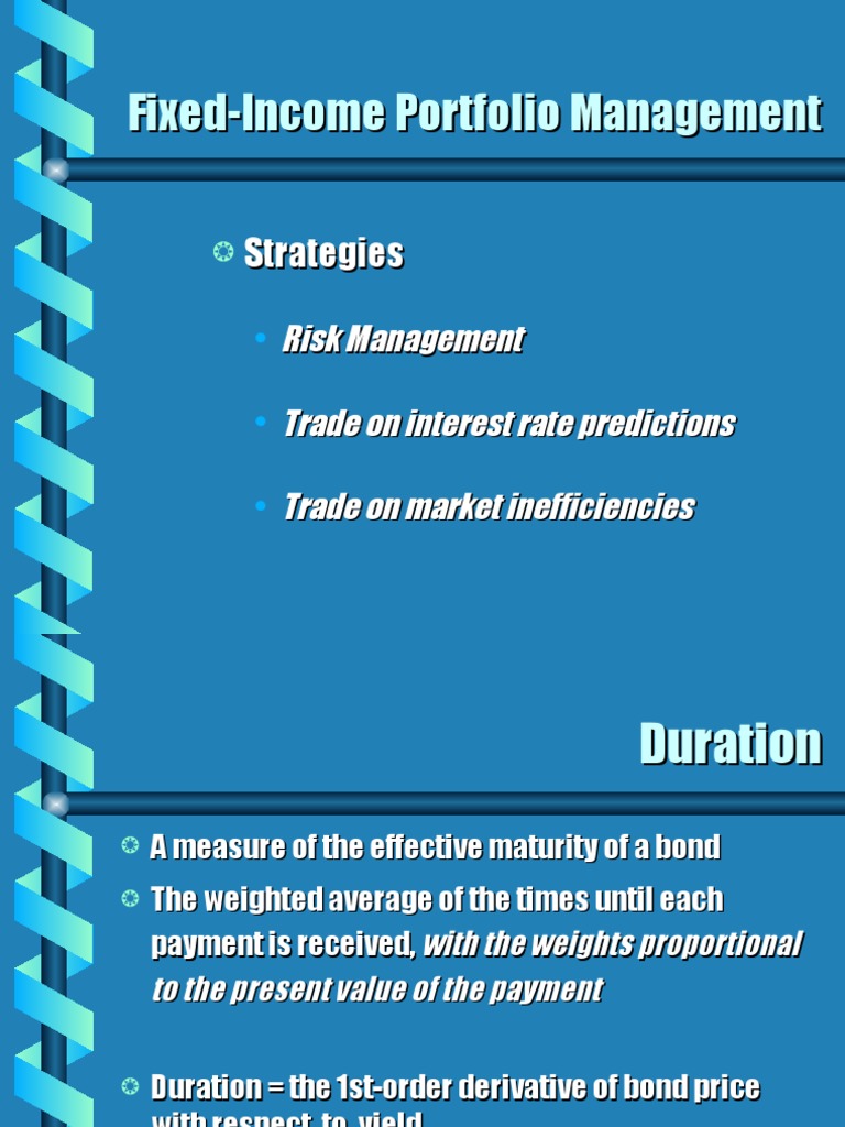 Fixed-Income Portfolio Management | PDF | Bond Duration | Bonds (Finance)