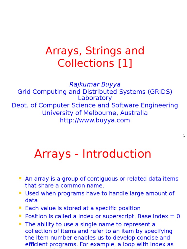 Lec 11 | PDF | Array Data Structure | String (Computer Science)