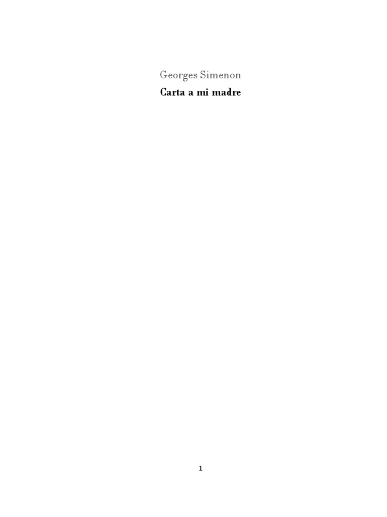 Carta A Mi Madre - Georges Simenon | PDF | Pobreza | Pobreza e indigencia Carta A Mi Madre - Georges Simenon | PDF | Pobreza | Pobreza e indigencia