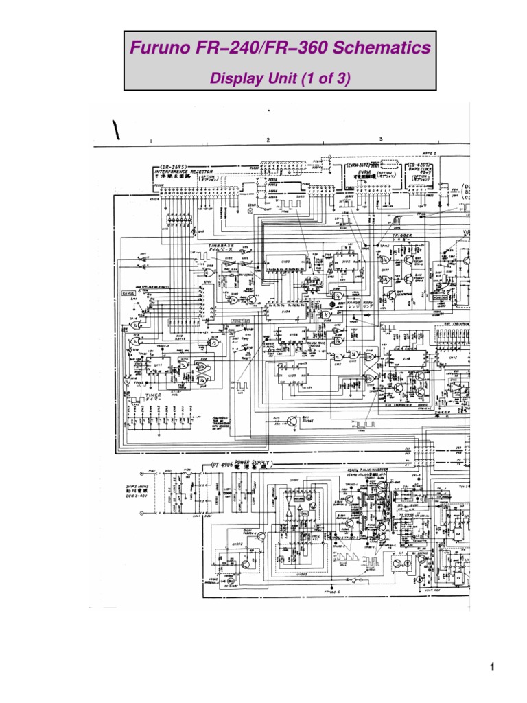 Furuno FR 240/FR 360 Schematics: Display Unit (1 of 3) | PDF ...