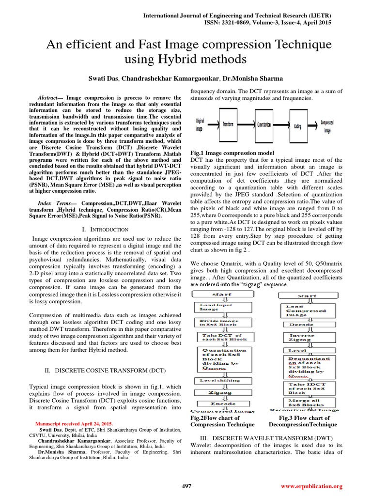 An Efficient and Fast Image Compression Technique Using Hybrid Methods | PDF | Data Compression ...