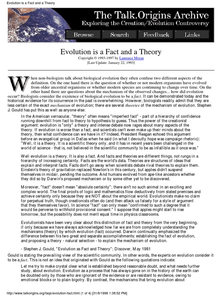 Evolution Fact | PDF | Theory | Evolution
