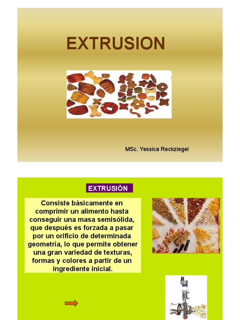 Proceso de Extrusión en Alimentos | PDF | Extrusión | Alimentos