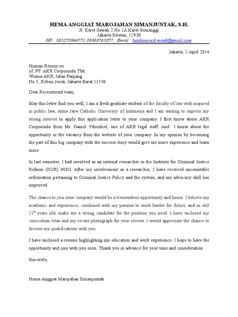 Hema Apl Letter | PDF