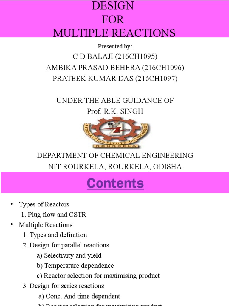 Multiple Reactions Final | PDF | Chemical Reactor | Chemical Kinetics
