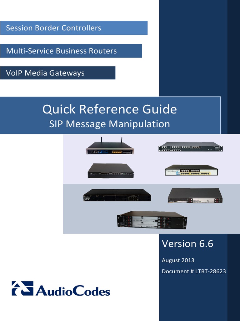 LTRT-28622 SIP Message Manipulations Quick Reference Guide | PDF | Session Initiation Protocol ...