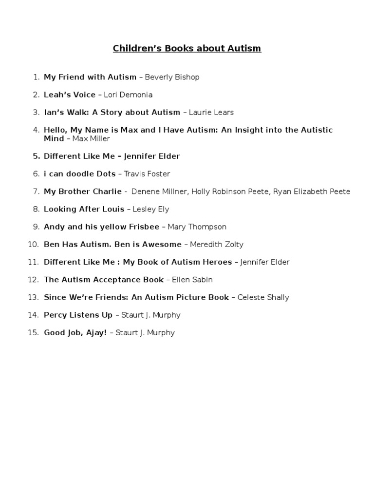 Children Books About Autism | PDF | Neurodevelopmental Disorders ...