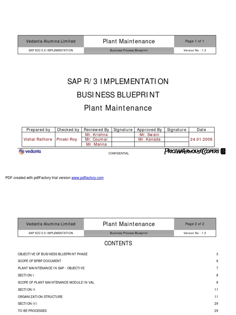 Implementation of a Plant Maintenance Module in SAP ECC 5.0: A Business ...